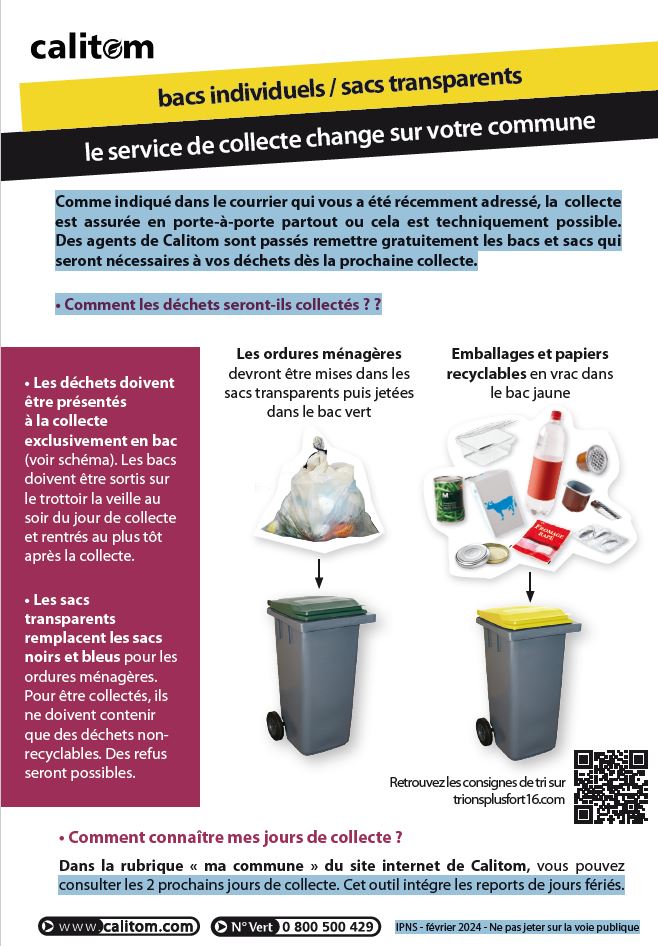 CALITOM - nouveau mode de collecte des déchets - Commune de RIOUX ...